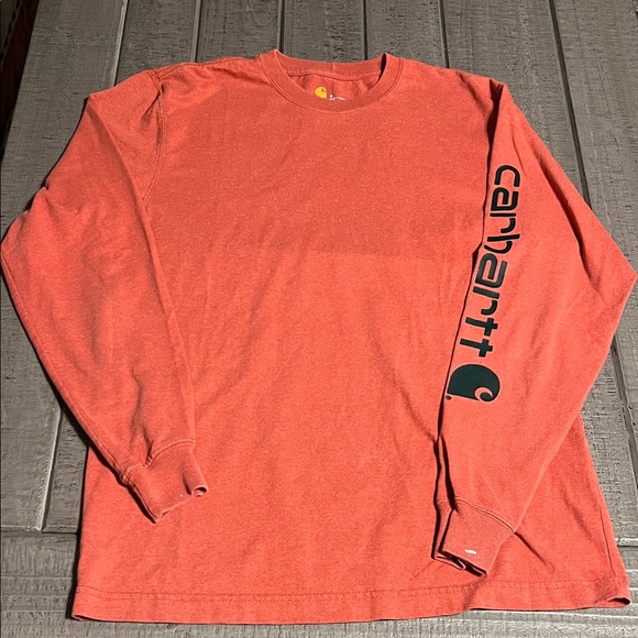 Carhartt | Shirts | 525 Carhartt Mens Rust Long Sleeve Tee Size S ...